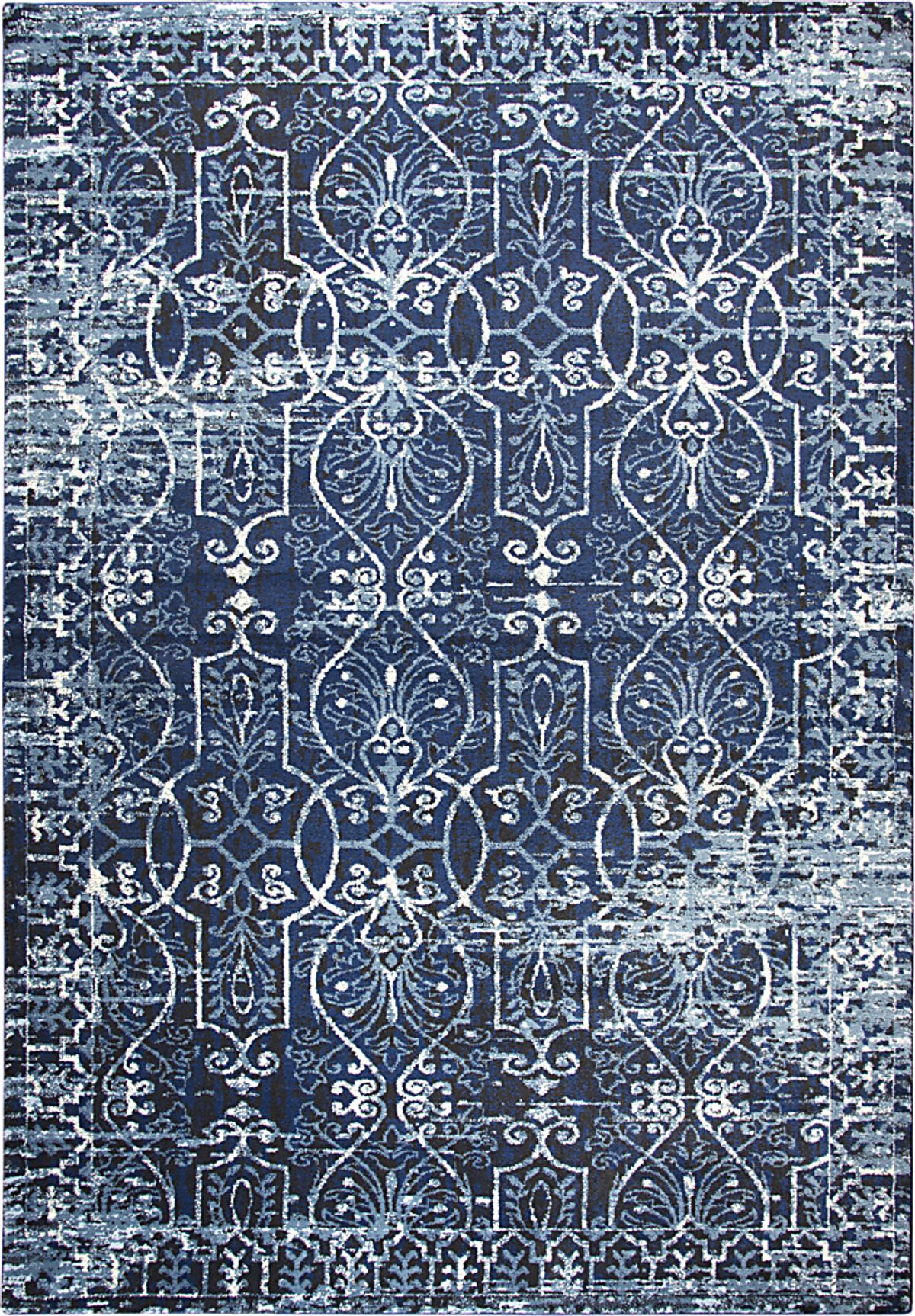 Clarae Blue Rug | Rooms to Go