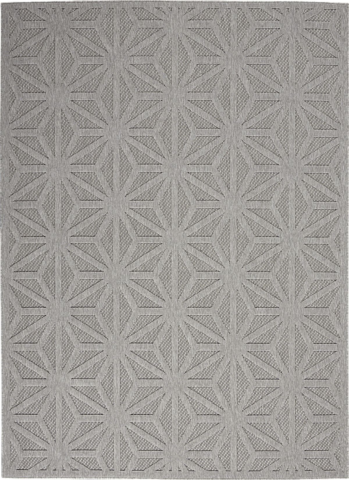 Clarene Gray Polypropylene Fabric Outdoor Rug | Rooms to Go