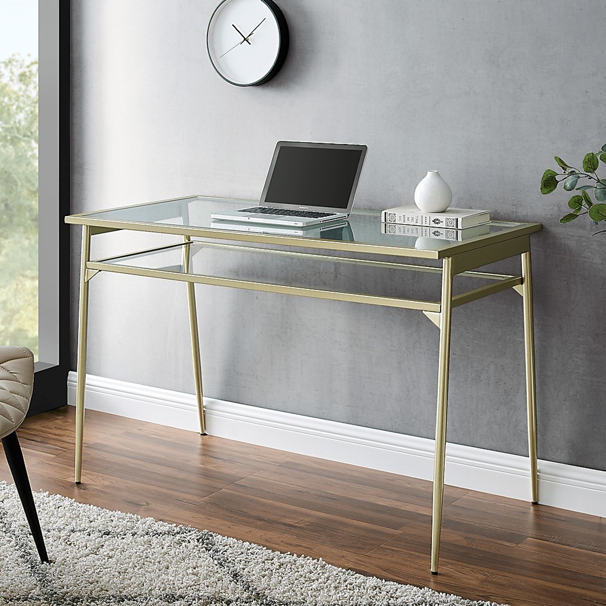 Clareway Gold Colors,Metal Desk | Rooms to Go