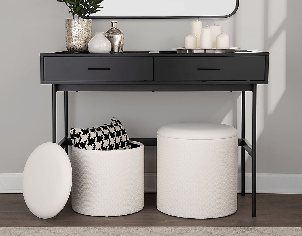 Clarinth Cream Beige Polyurethane Fabric Ottoman, Set Of 2 | Rooms to Go