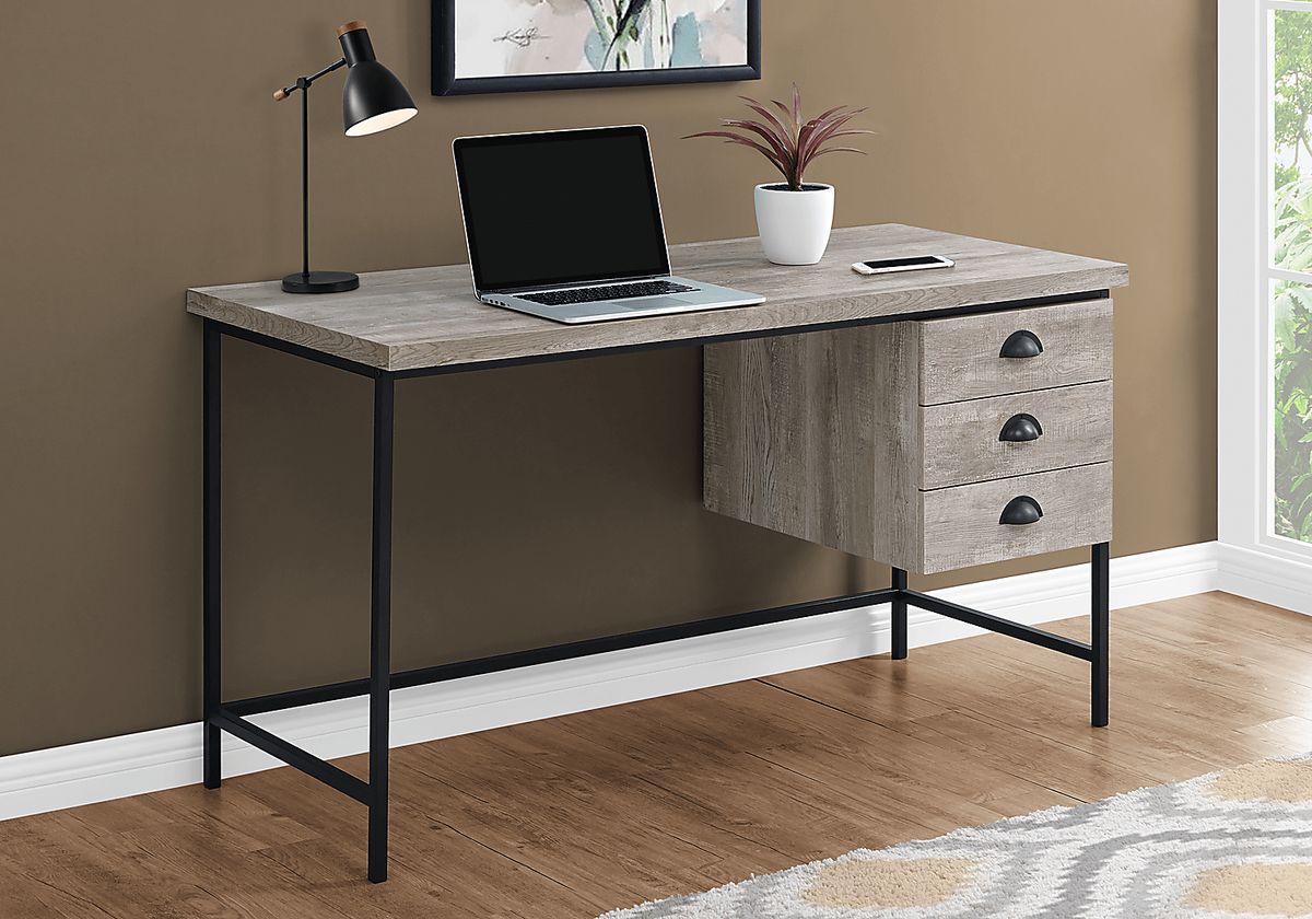 Claxton Taupe Colors,Light Wood Desk | Rooms to Go