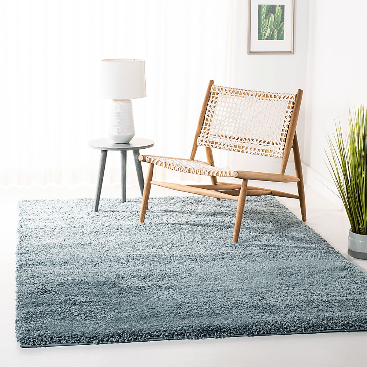 Cleona Light Blue Polypropylene Fabric Rug | Rooms to Go