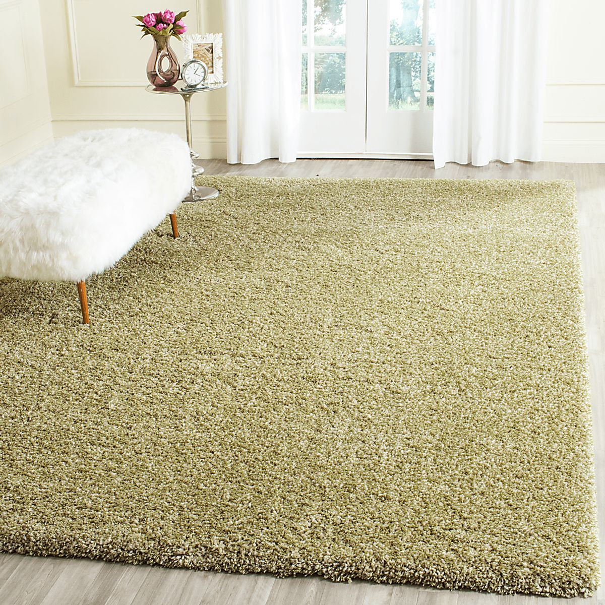 Cleona Green Polypropylene Fabric Rug | Rooms to Go