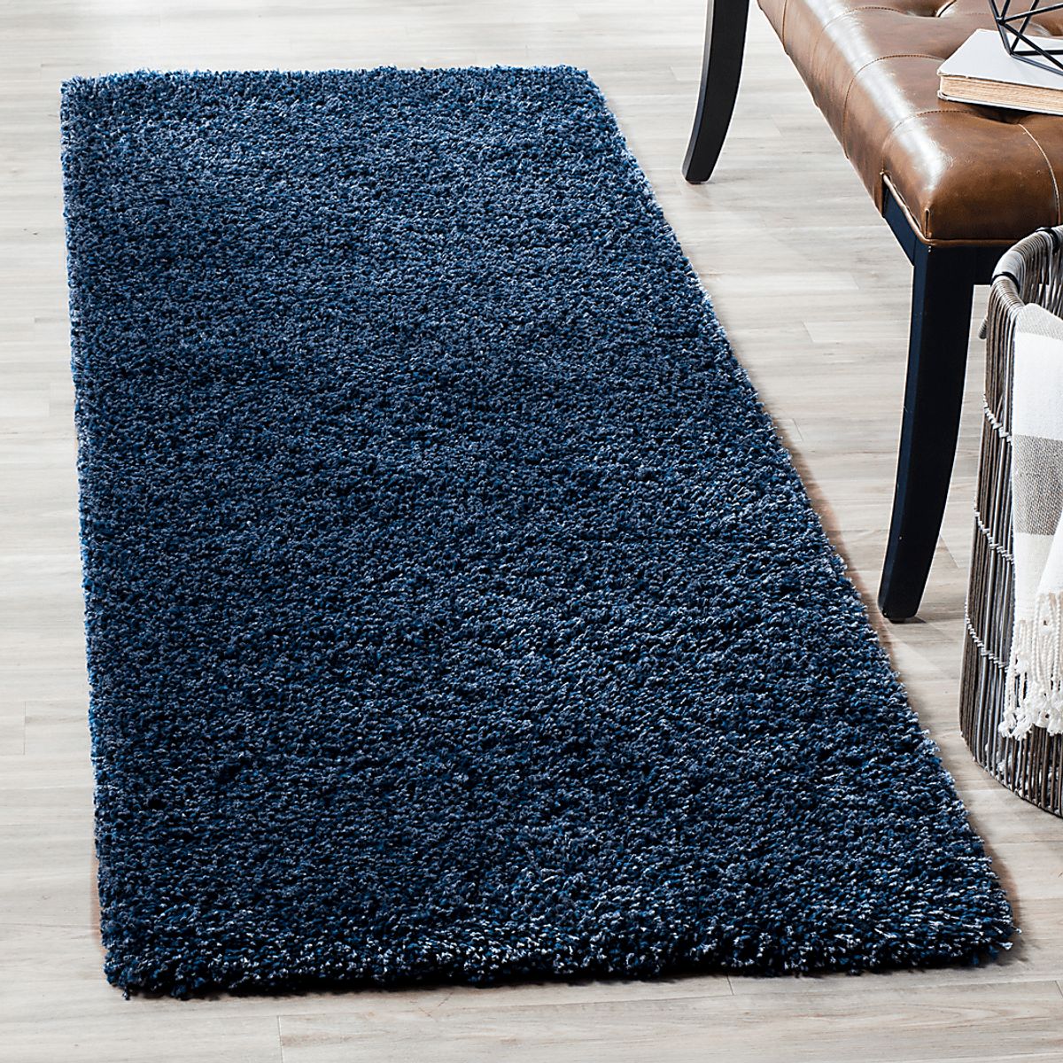 Cleona Navy Blue Polypropylene Fabric Rug | Rooms to Go