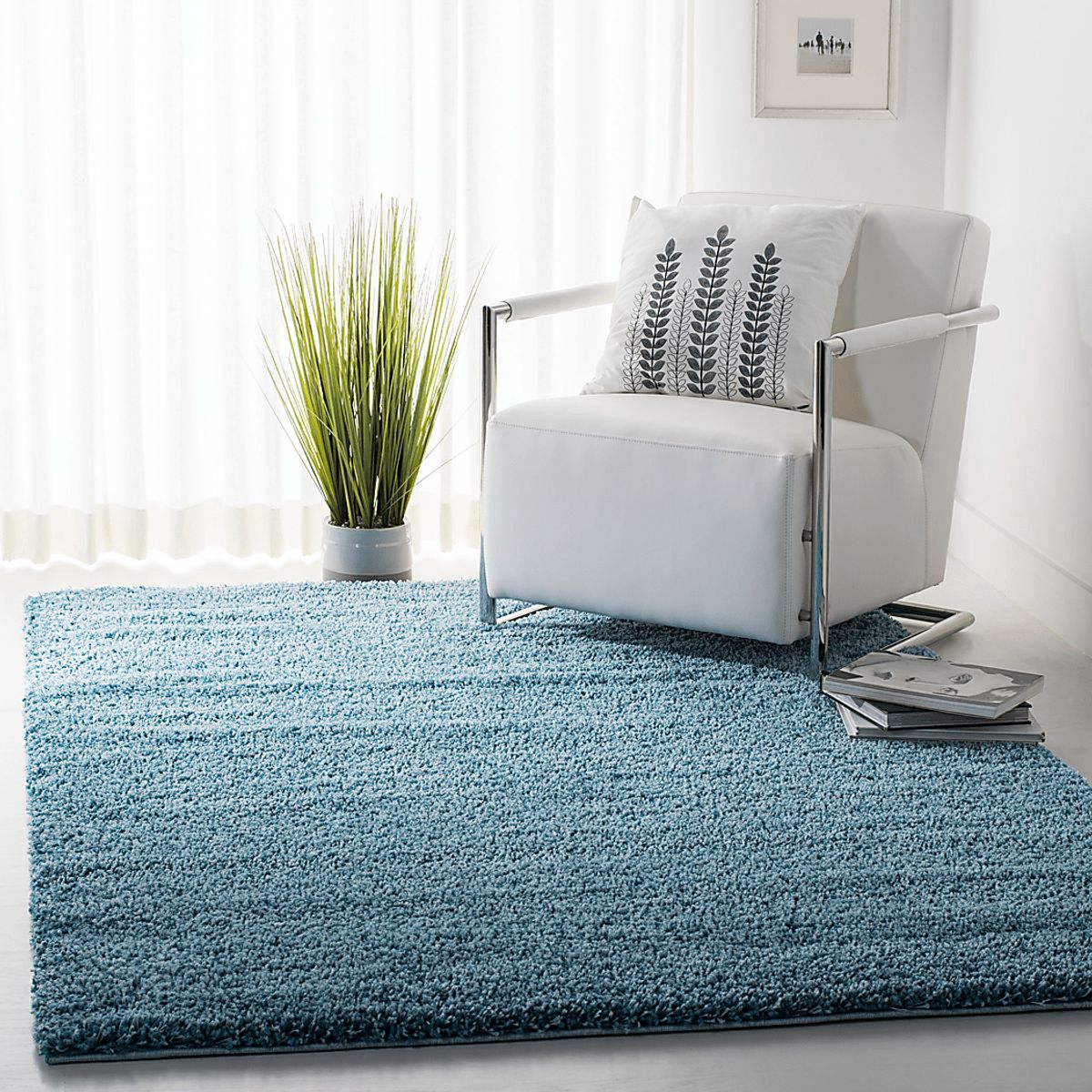 Cleona Turquoise Blue Polypropylene Fabric Rug | Rooms to Go