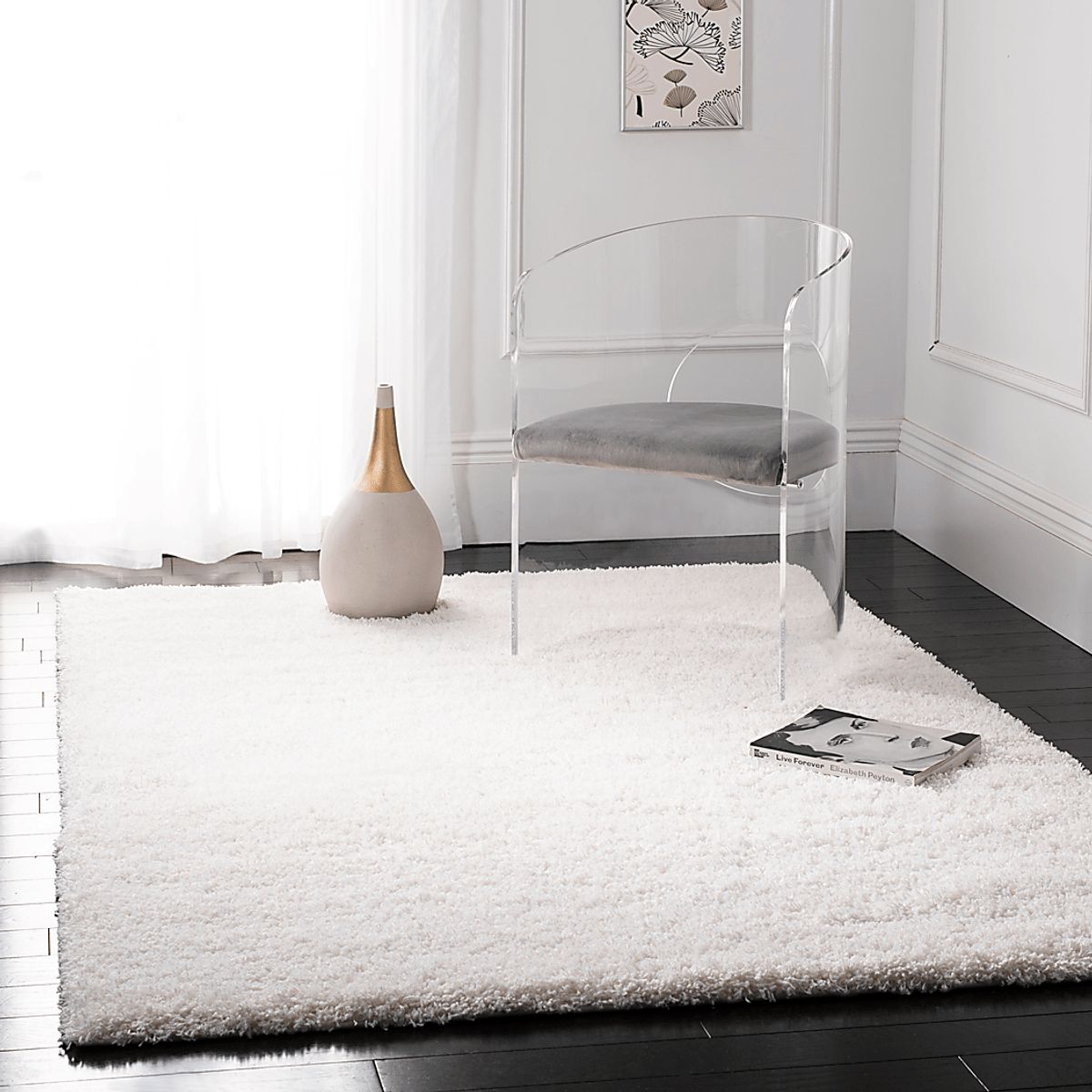 Cleona White Polypropylene Fabric Rug | Rooms to Go