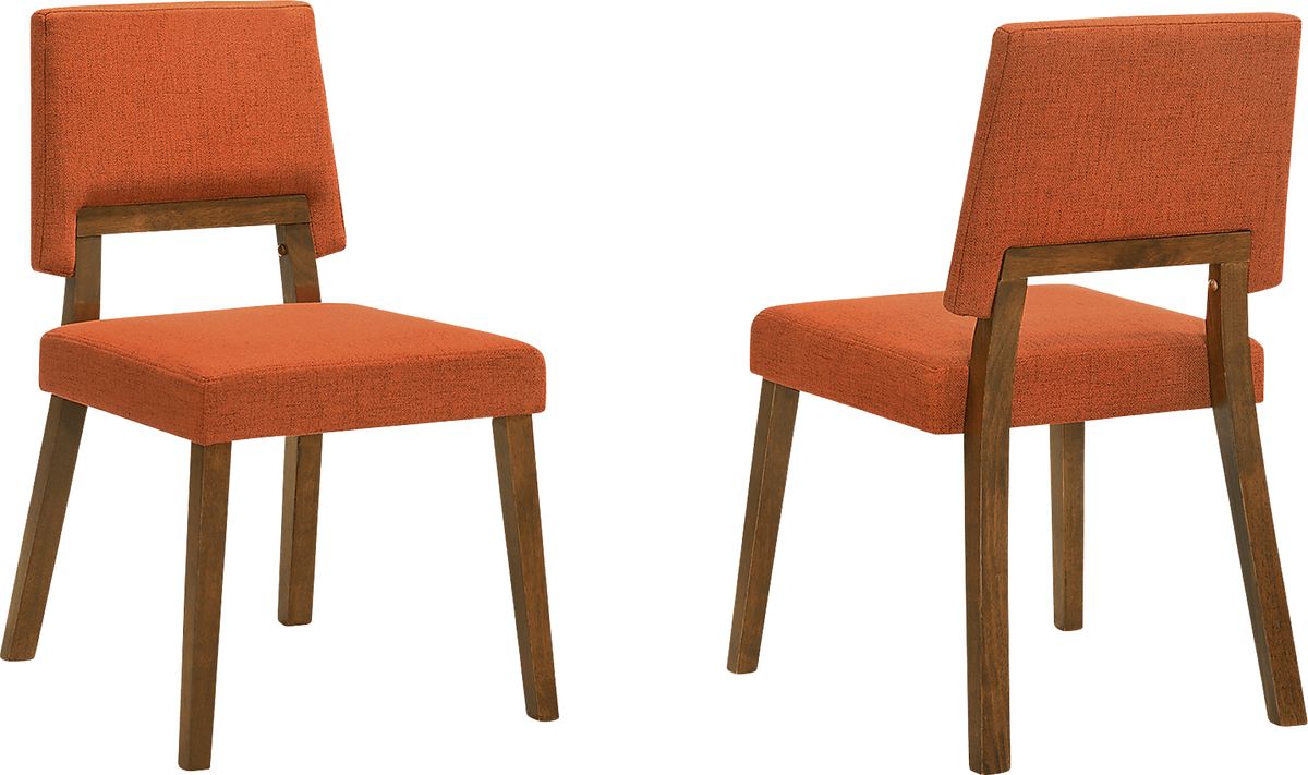 Cliffytales I Orange Colors Orange,Red Polyester Fabric Dining Chair ...