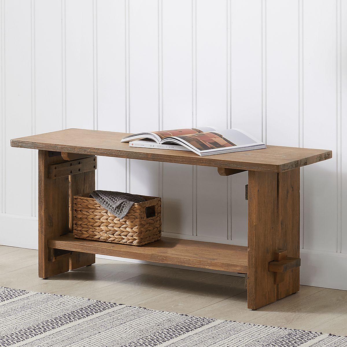 Clintom Natural Beige,White Accent Bench | Rooms to Go