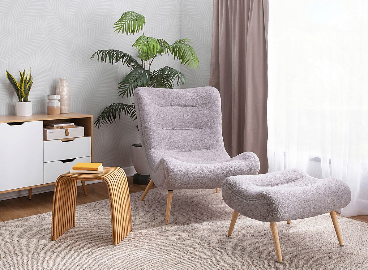 Cloueran Gray Accent Chair and Ottoman - Rooms To Go