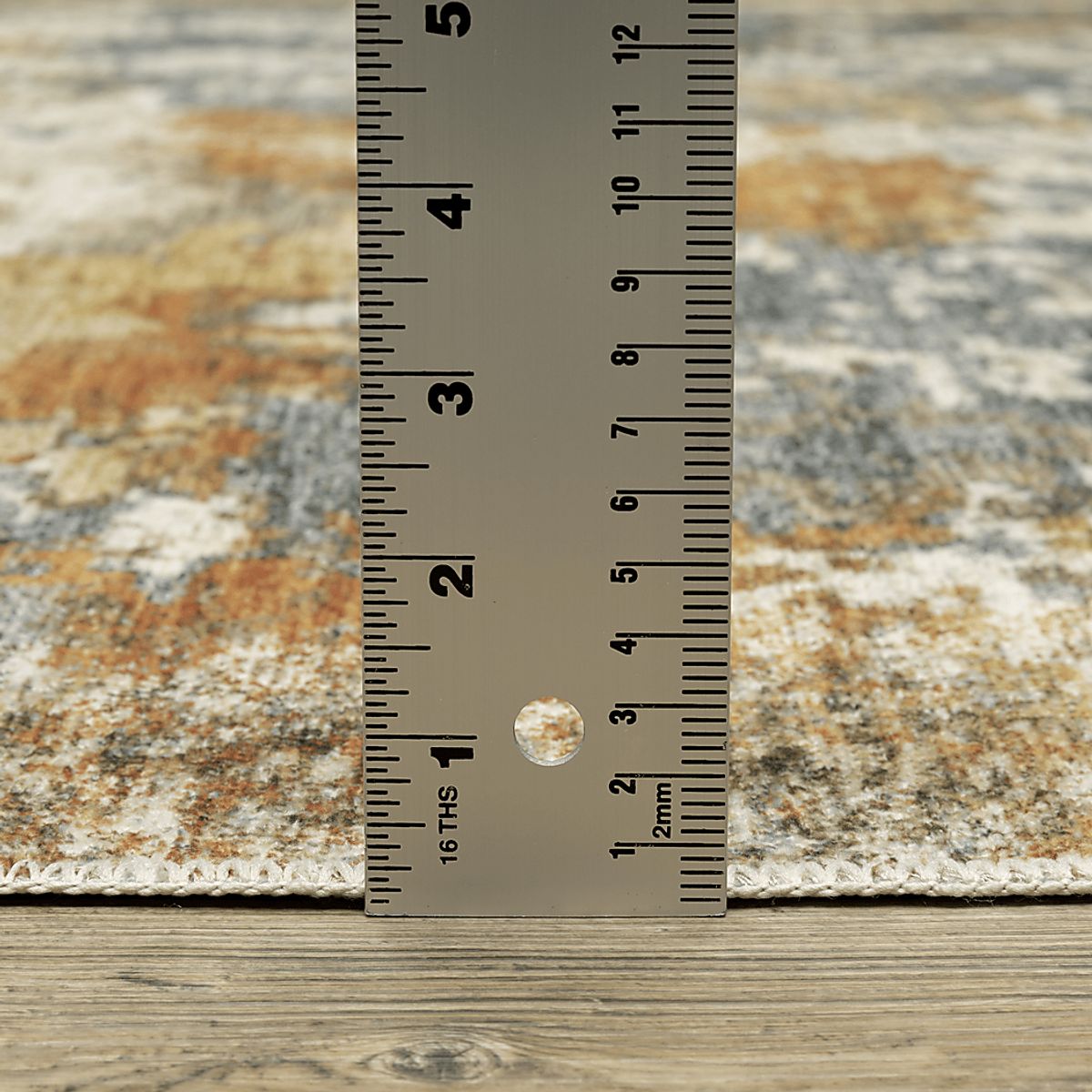 Clouston Gold Yellow Polyester Fabric Rug | Rooms to Go