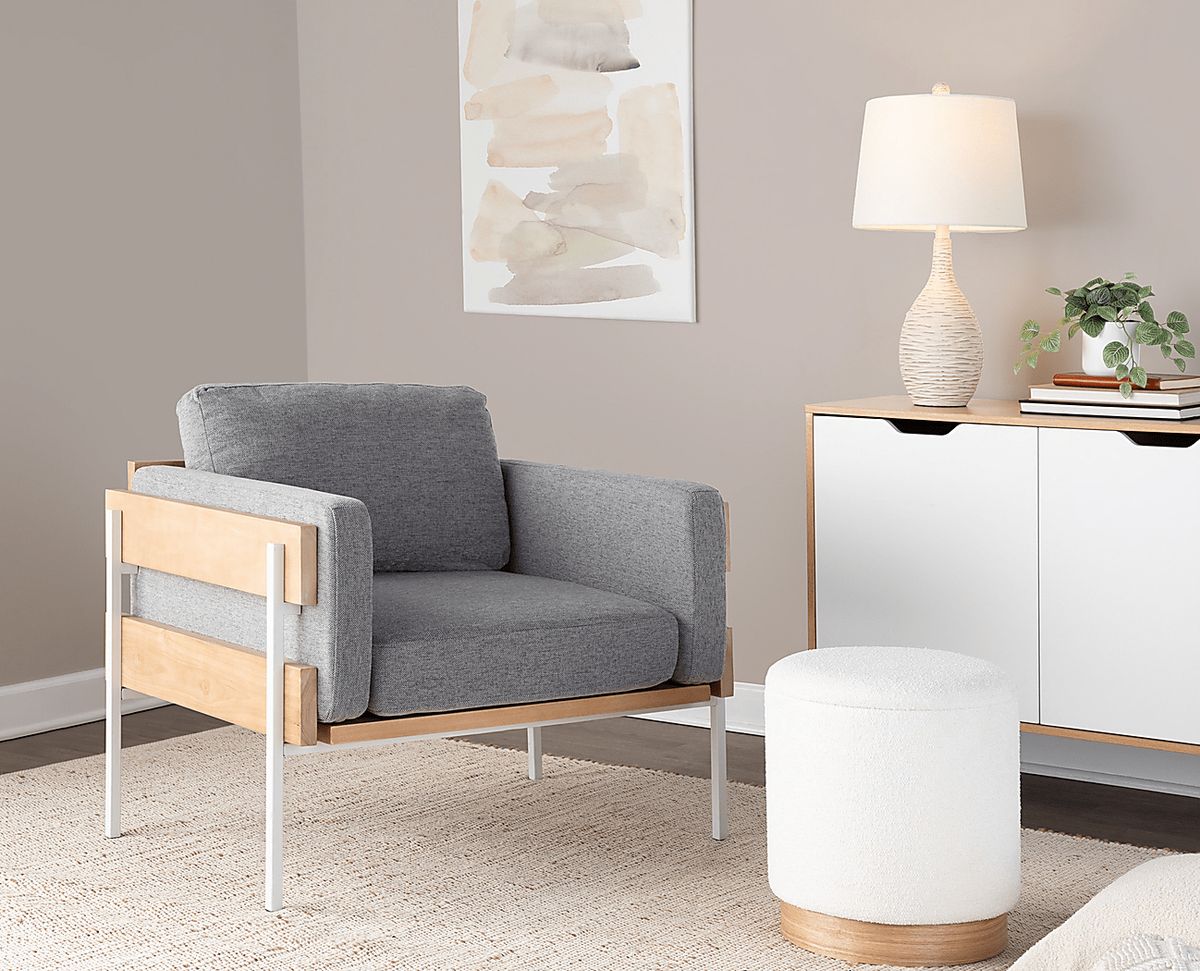 Clyburn Gray Polyester Fabric Accent Chair | Rooms to Go