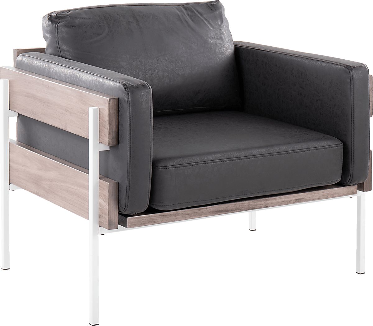 Clyburn VI Black Polyurethane Fabric Accent Chair | Rooms to Go