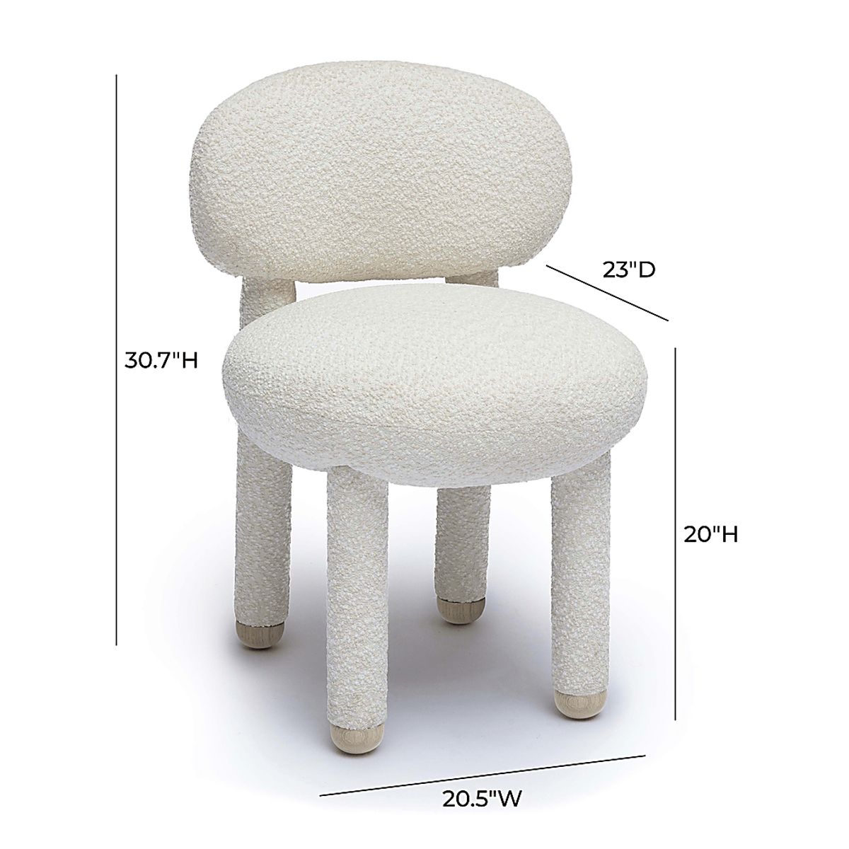 Cojack II Cream Beige Polyester Fabric Dining Chair | Rooms to Go