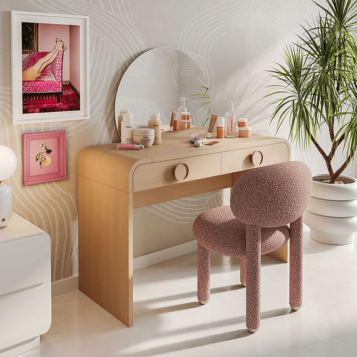 Cojack II Pink Polyester Fabric Dining Chair | Rooms to Go