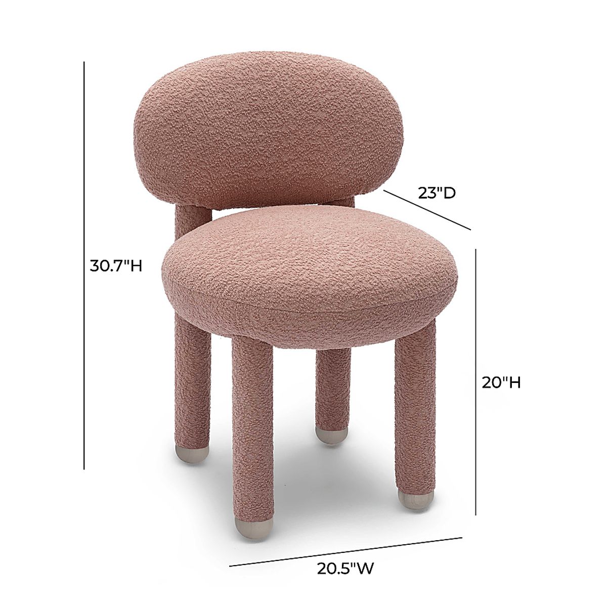 Cojack II Pink Polyester Fabric Dining Chair | Rooms to Go