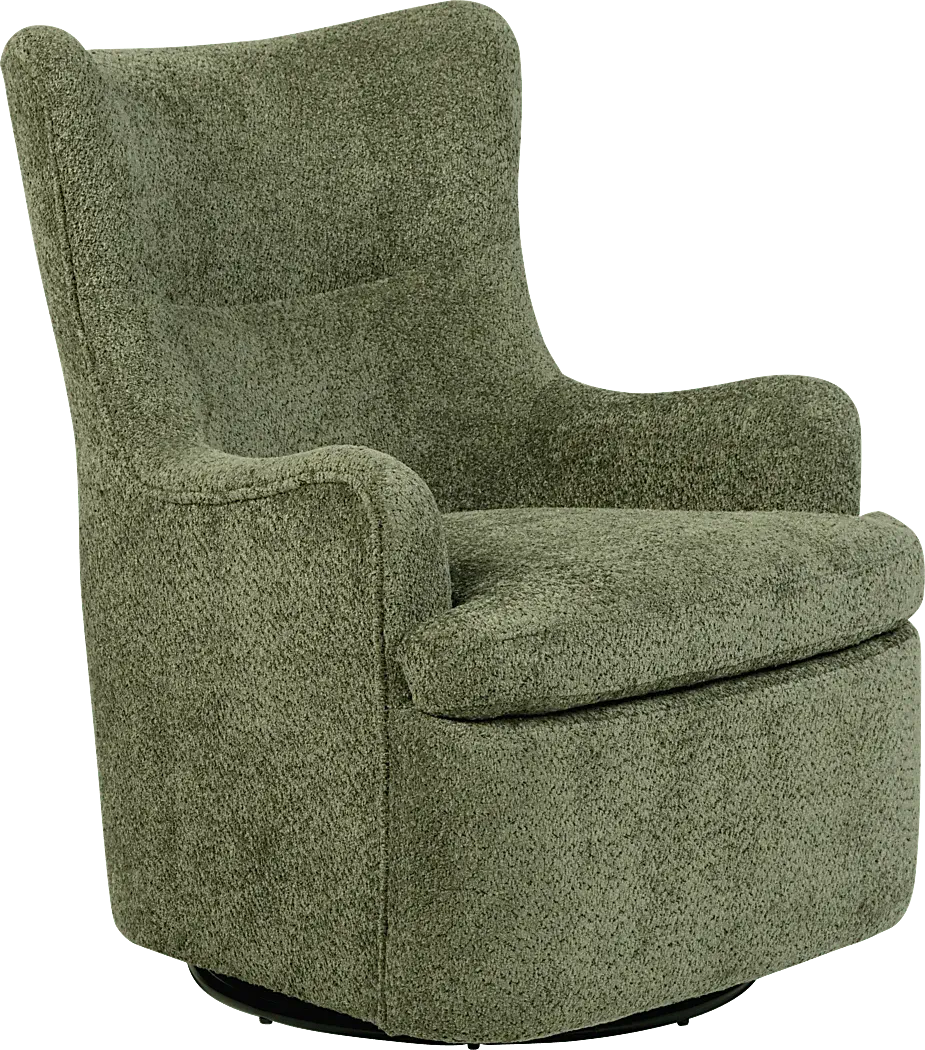 Colburn Olive Green Boucle Swivel Accent Chair | Rooms to Go