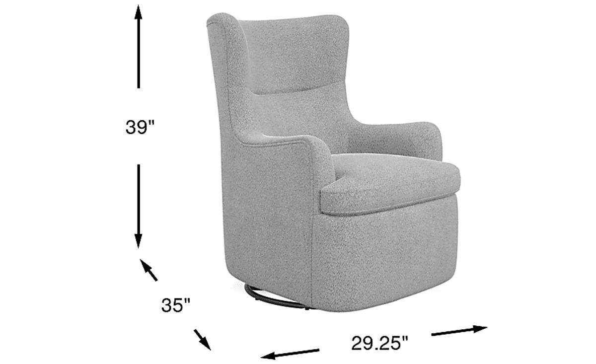 Colburn Silver Gray Boucle Swivel Accent Chair | Rooms to Go