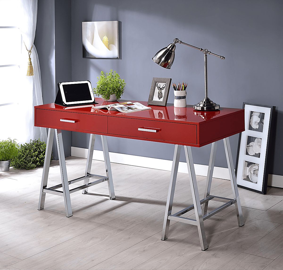 Coleen Red Colors Desk | Rooms to Go