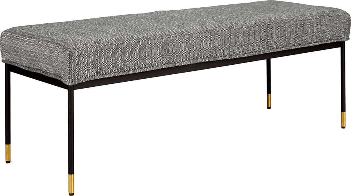 Coletero Charcoal Black,Gray Polyester Fabric Bench | Rooms to Go