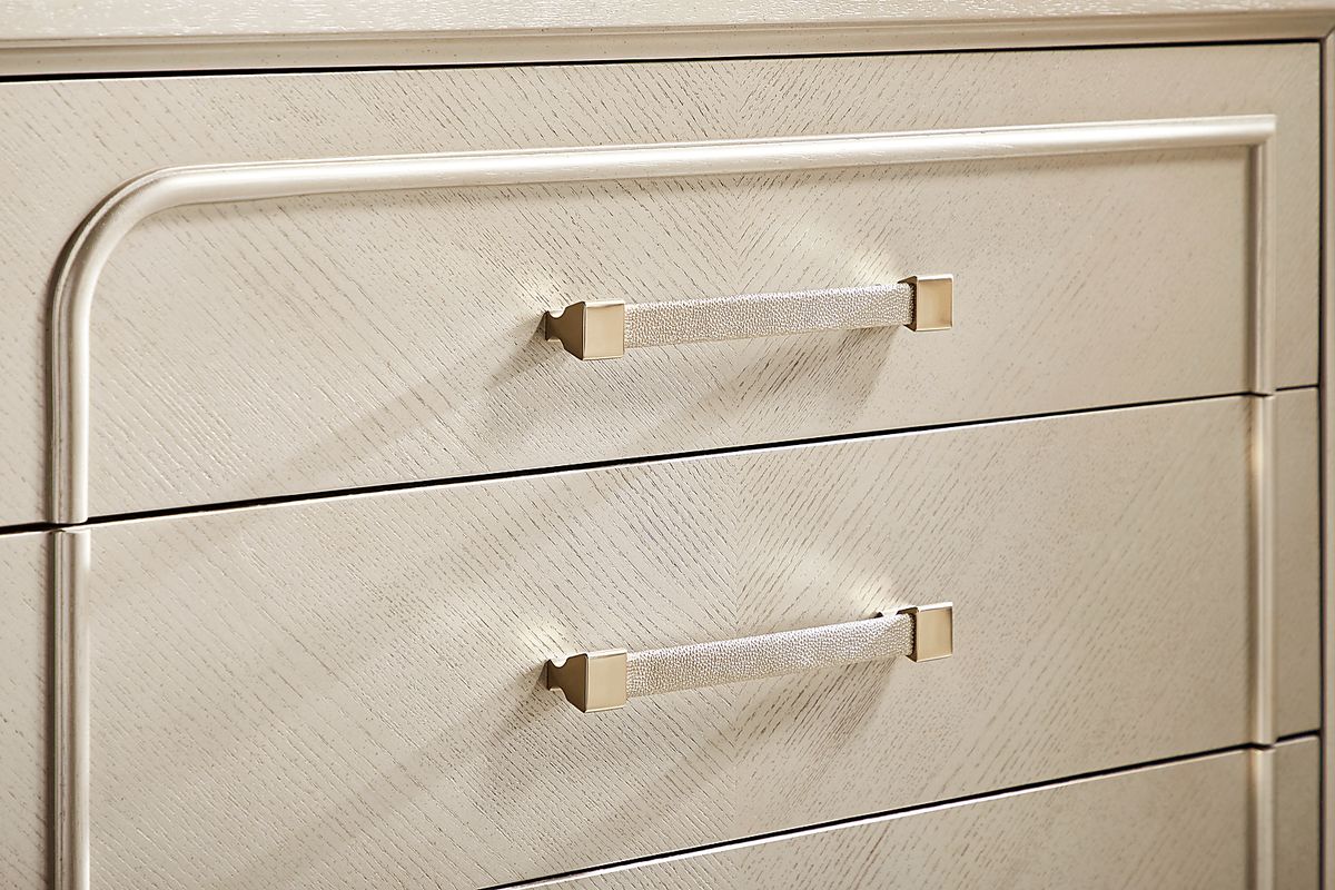 Colette 5 Pc Silver Gray King Bedroom Set With 3 Pc King Upholstered ...