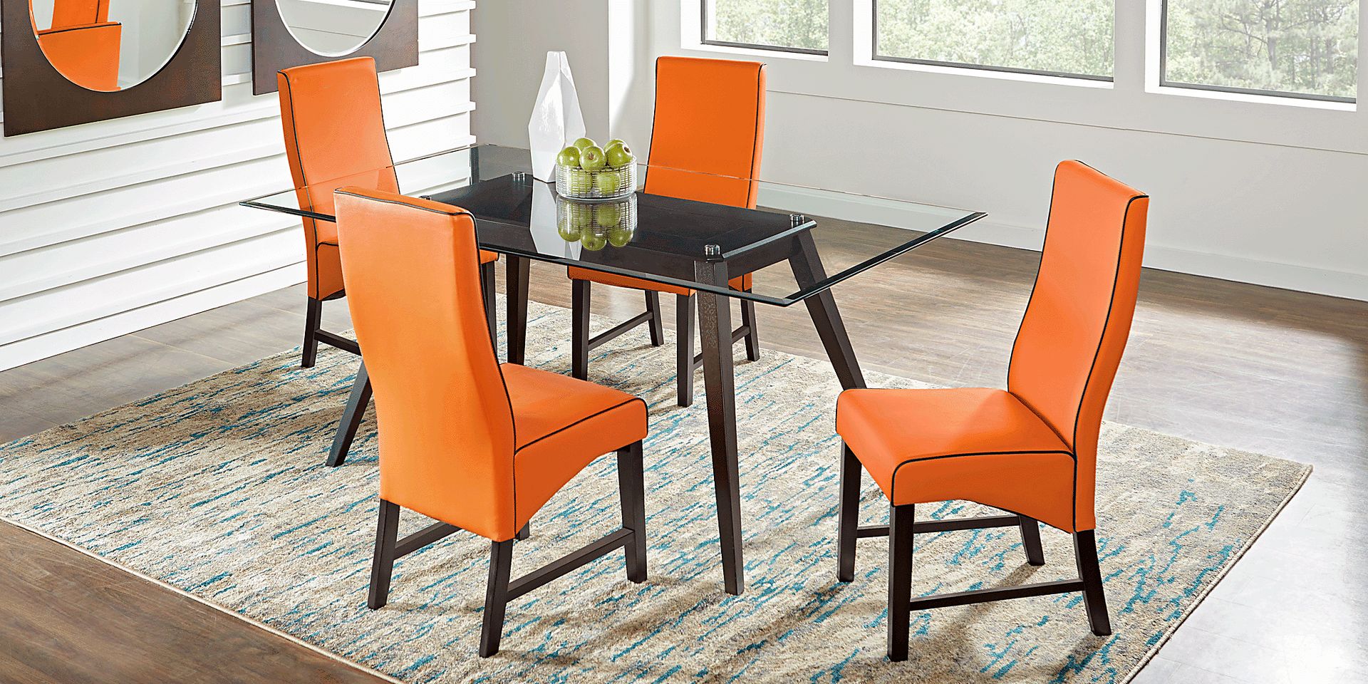 Galena Espresso Dark Wood Orange Orange,Red Side Chair | Rooms to Go