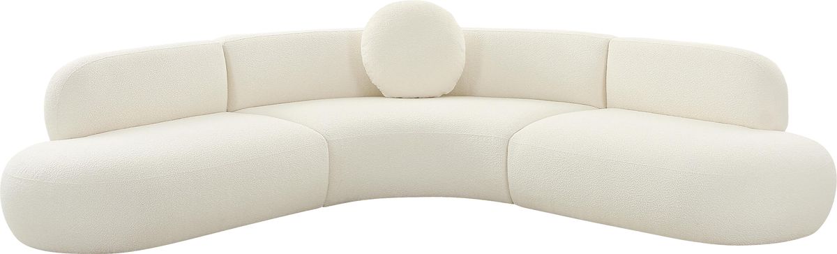 Columa Cream Beige Polyester Fabric 3 Pc Sectional | Rooms to Go