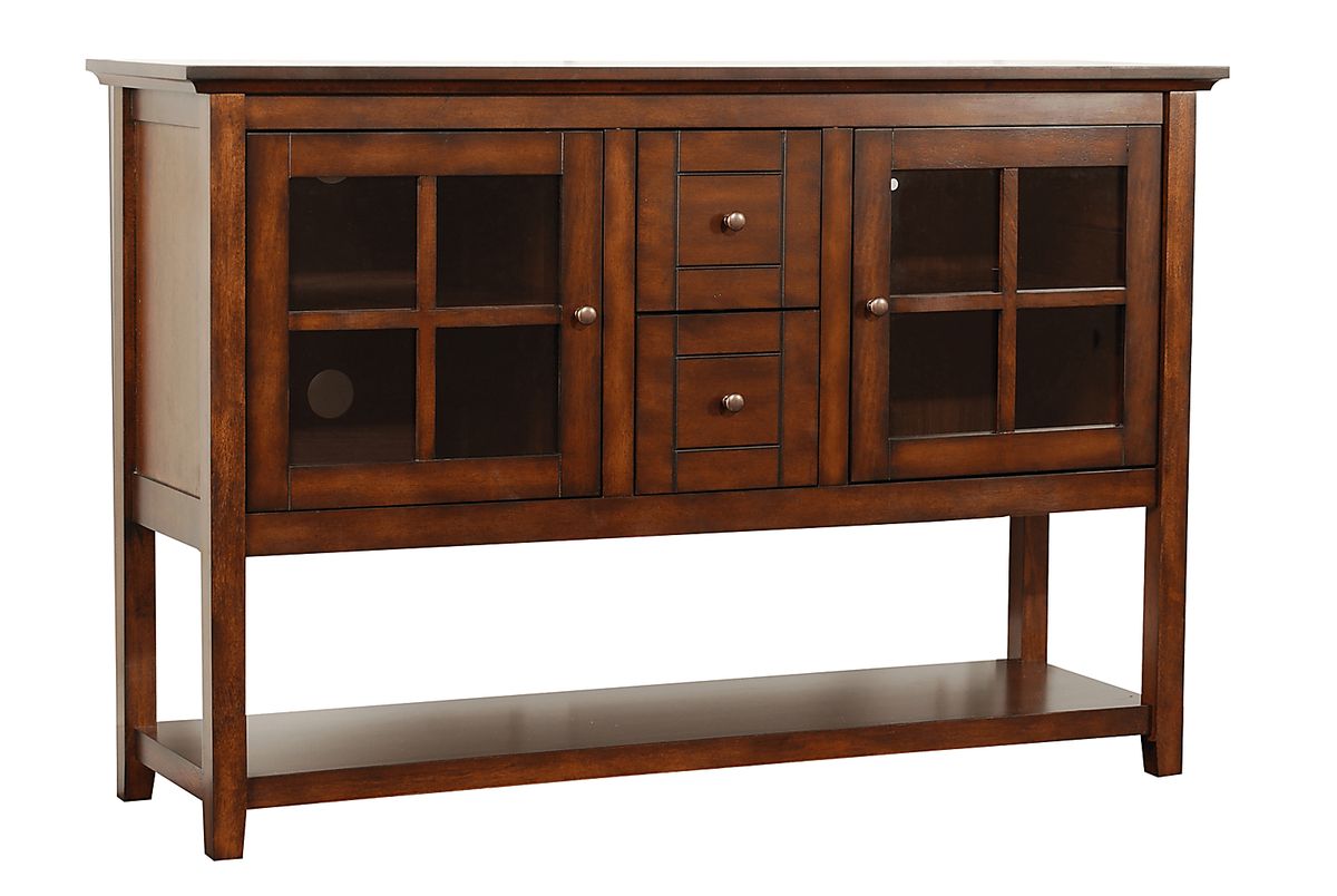 Columby Brown Dark Wood Buffet Console Table | Rooms to Go