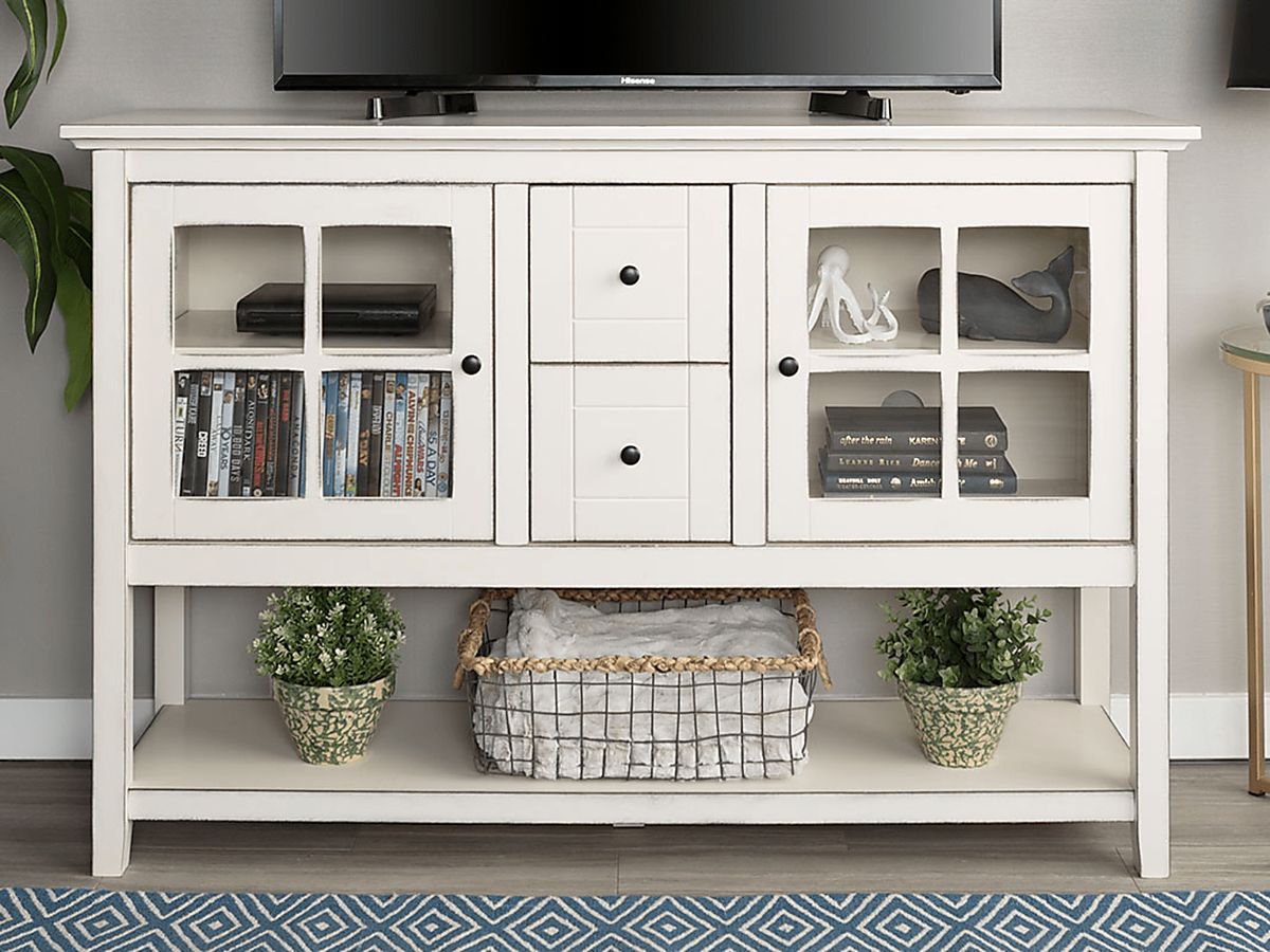 Columby White Colors,White Buffet Console Table | Rooms to Go