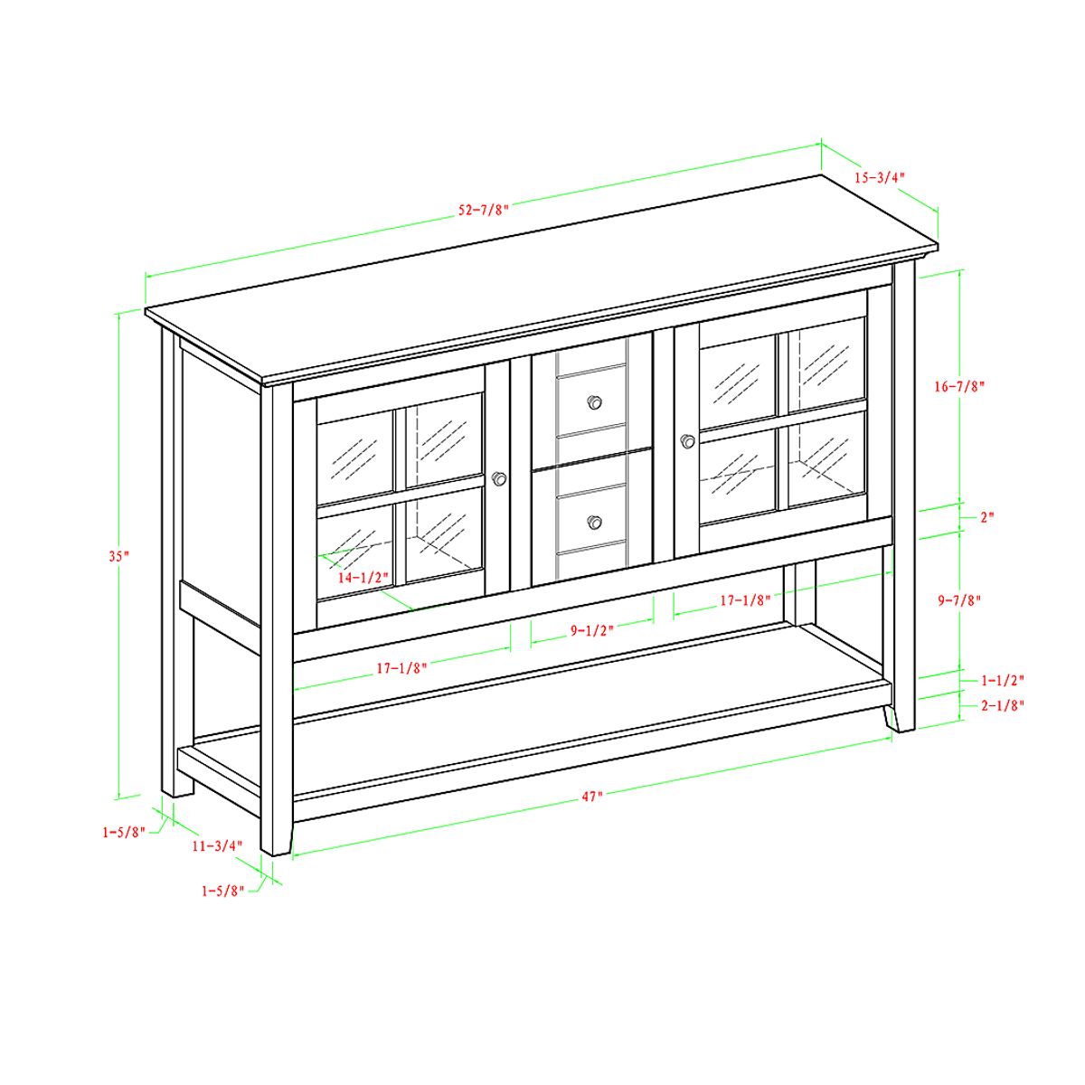 Columby White Colors,White Buffet Console Table | Rooms to Go