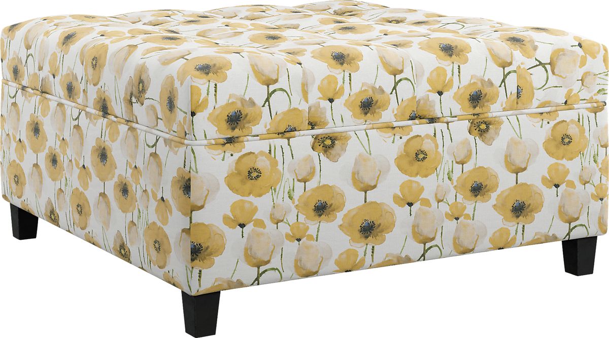Colwood Yellow Polyester Fabric Cocktail Ottoman | Rooms to Go
