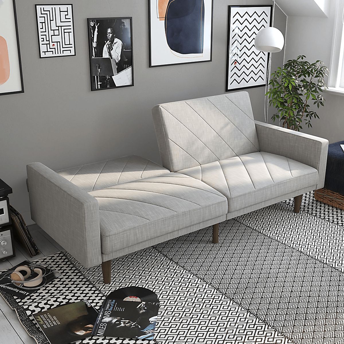 Colyer Gray Linen Fabric Futon | Rooms to Go