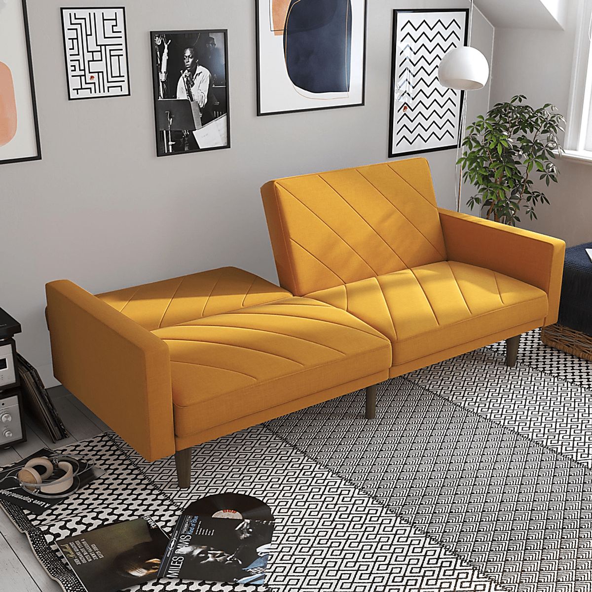 Colyer Mustard Yellow Futon | Rooms to Go