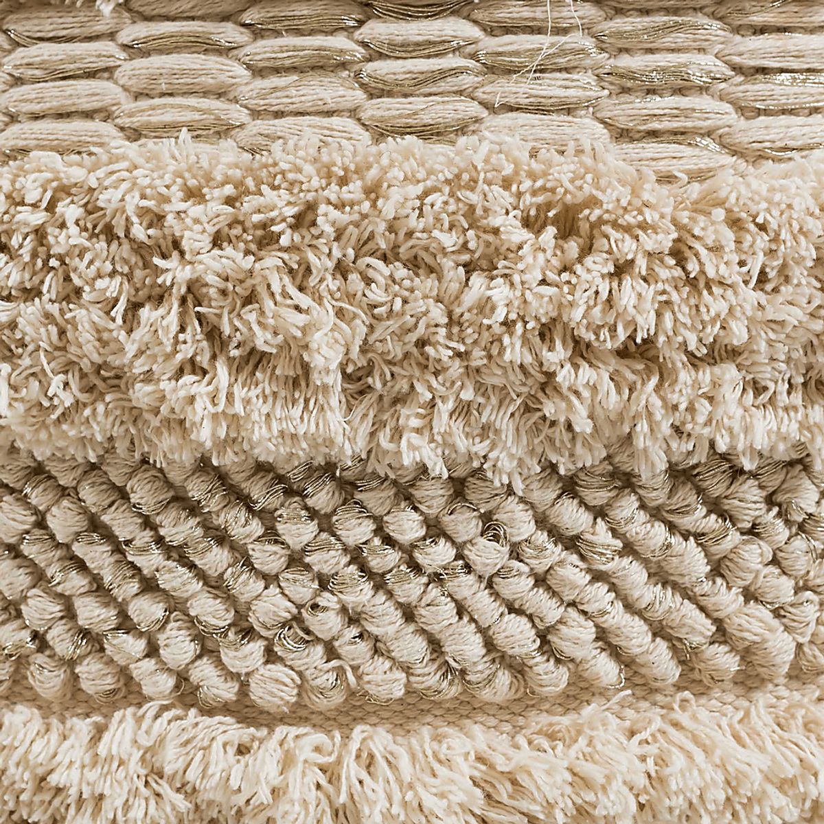 Cora Elle Beige Cotton Fabric Pouf | Rooms to Go