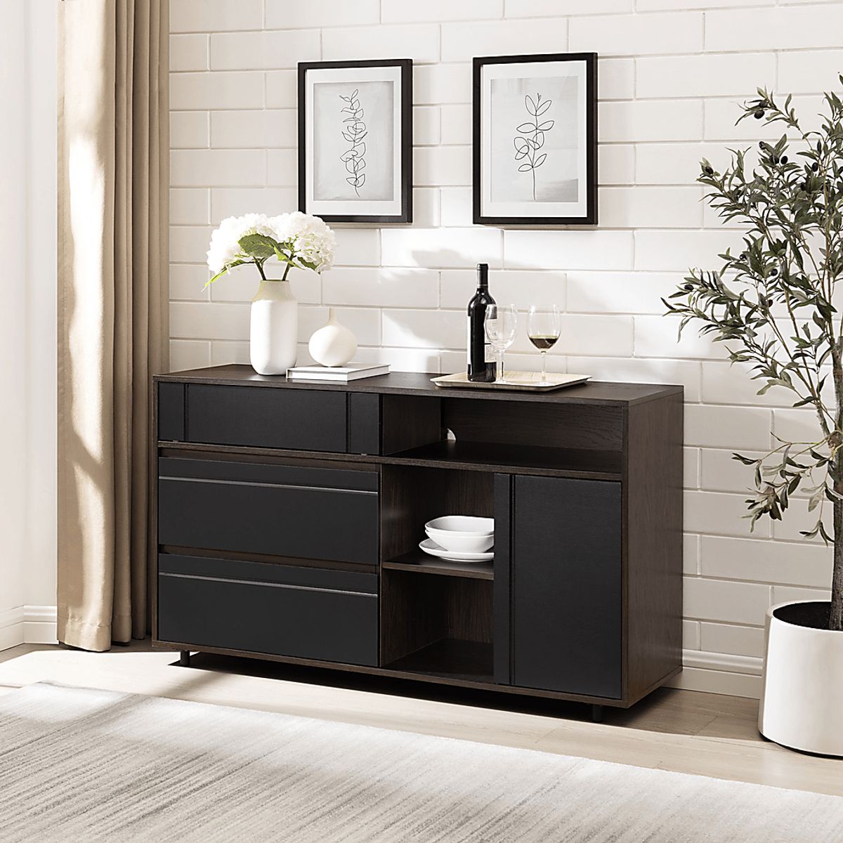 Cordary Espresso Dark Wood Sideboard | Rooms to Go