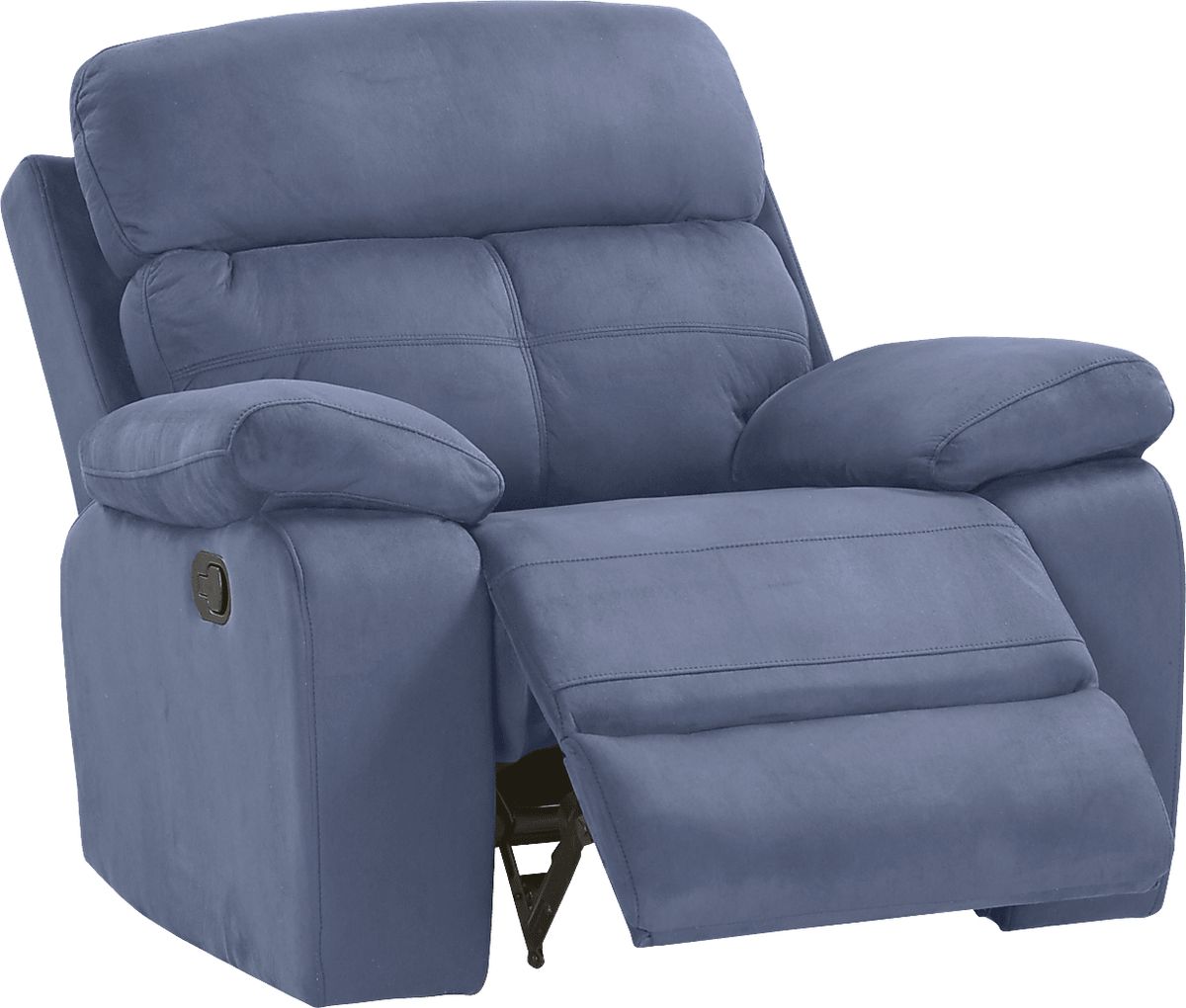 Corinne 3 Pc Ink Blue Microfiber Non-Power Reclining Living Room Set ...