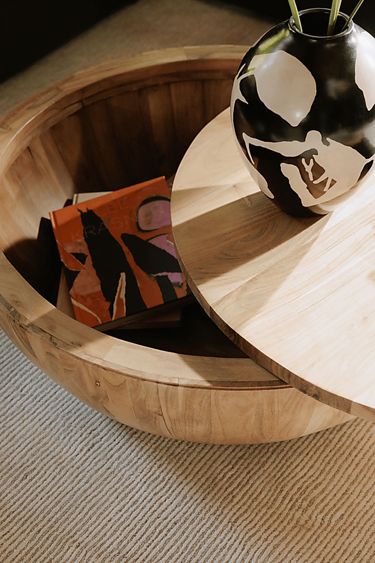 Corkwood Brown Dark Wood Storage Cocktail Table | Rooms to Go