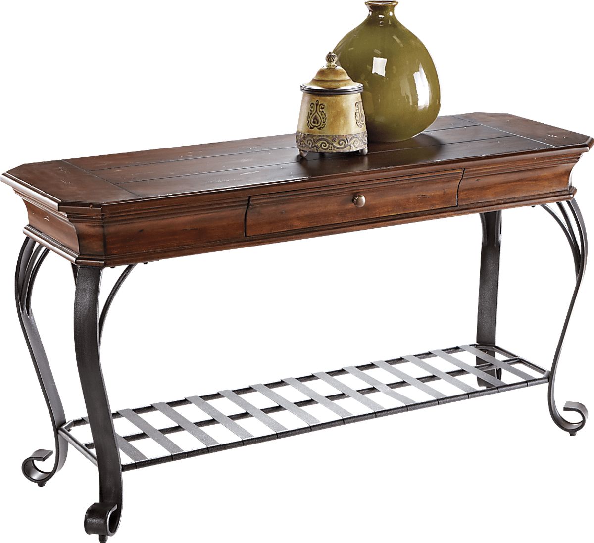 Coronado Bay Brown Cherry Dark Wood Sofa Table | Rooms to Go