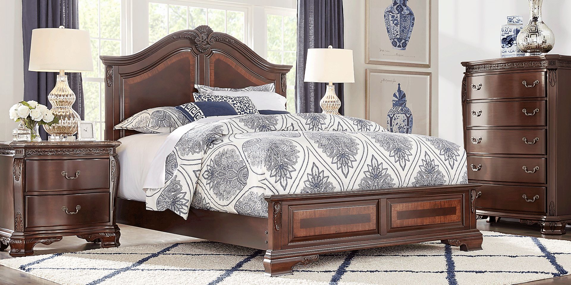 Cortinella Dark Cherry Wood Nightstand Rooms to Go
