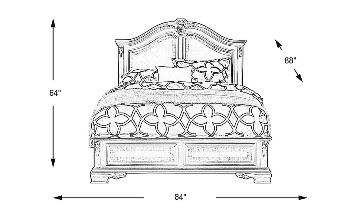 Cortinella Cherry 3 Pc Queen Panel Bed - Rooms To Go