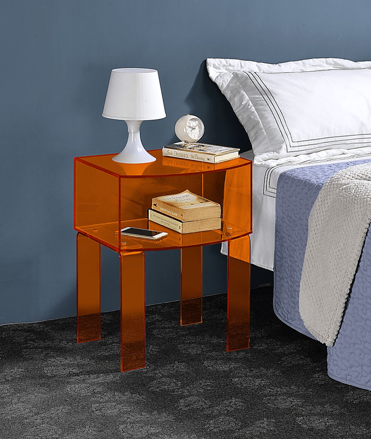 Cosma Orange Colors Acrylic Fabric End Table | Rooms to Go