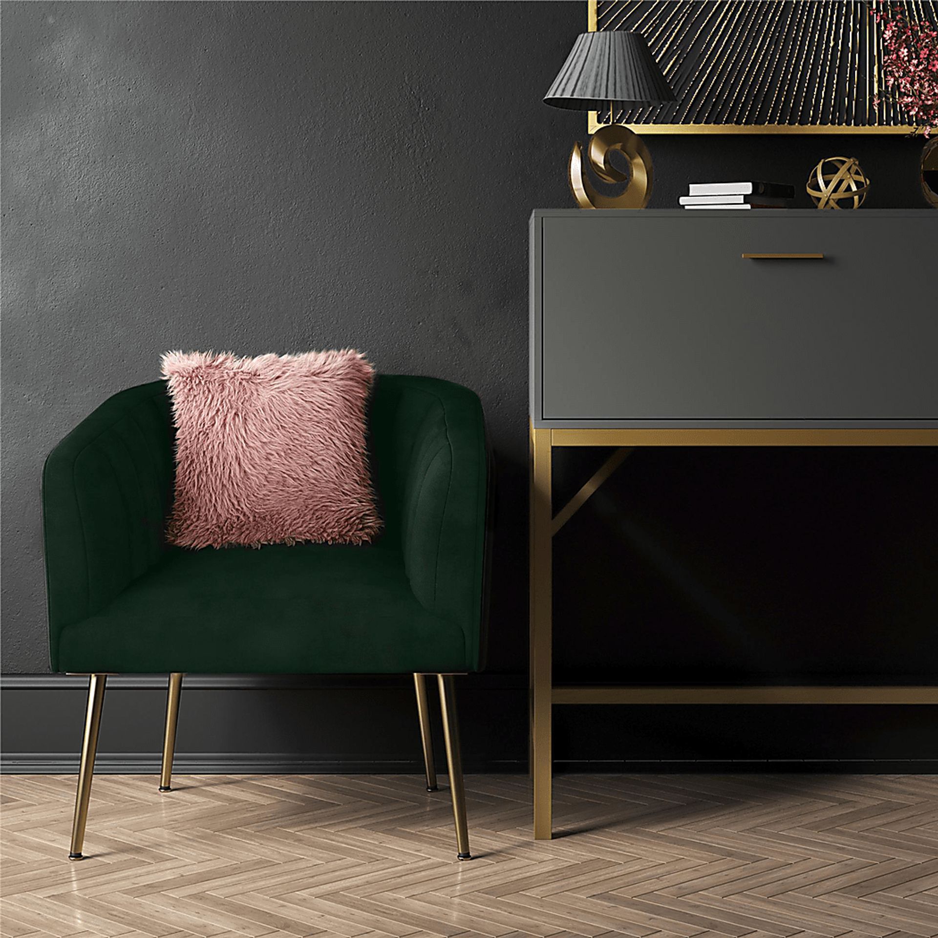 Cosmoliving Green Polyester Fabric Accent Chair | Rooms to Go