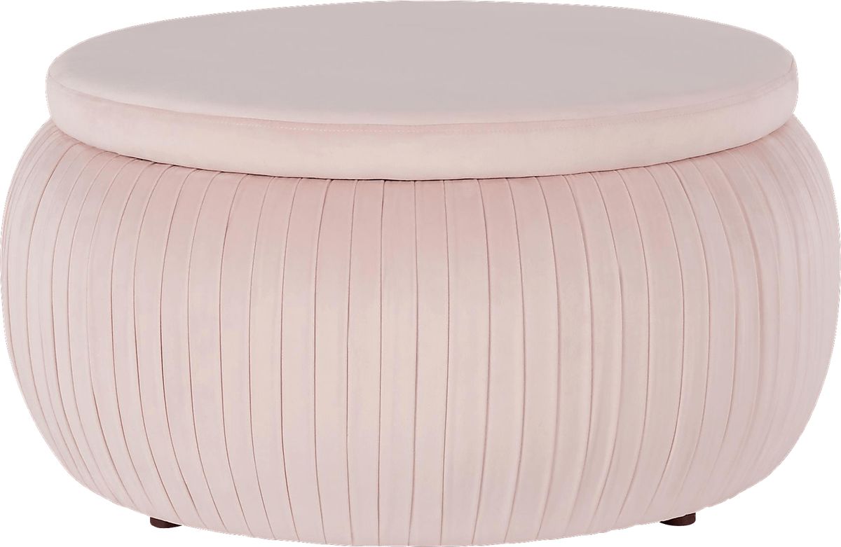 Cosmoliving Pink Polyester Fabric Storage Ottoman | Rooms to Go