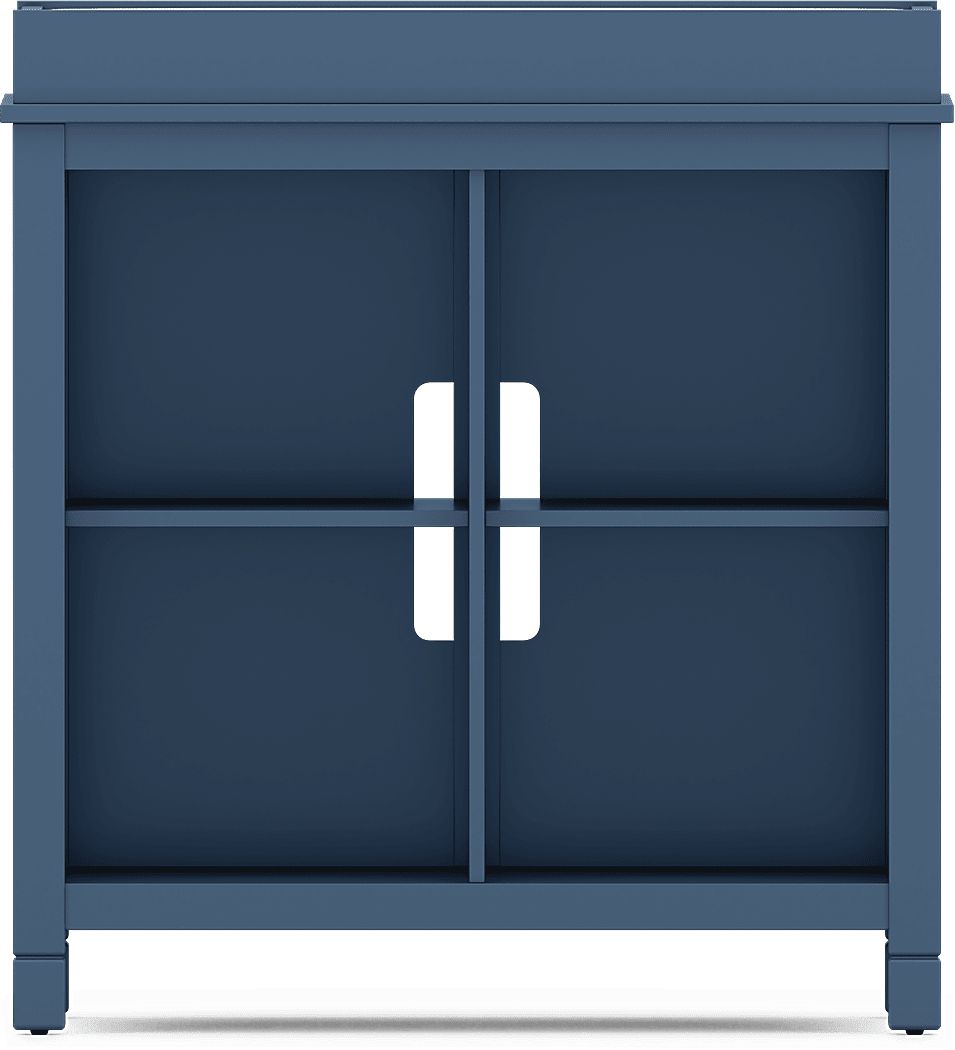 Cottage Colors Navy Bookcase With Changing Tray | Rooms to Go