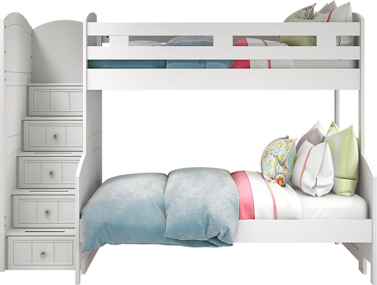 Cottage Colors White Colors,White Twin/Full Step Bunk | Rooms to Go