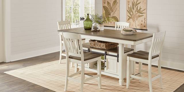 Country Lane White Colors,White Counter Height Storage Dining Table ...
