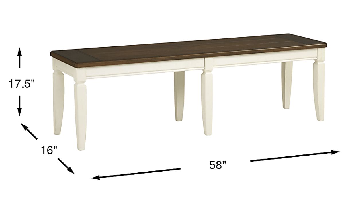 Country Lane White Colors,White Bench | Rooms to Go
