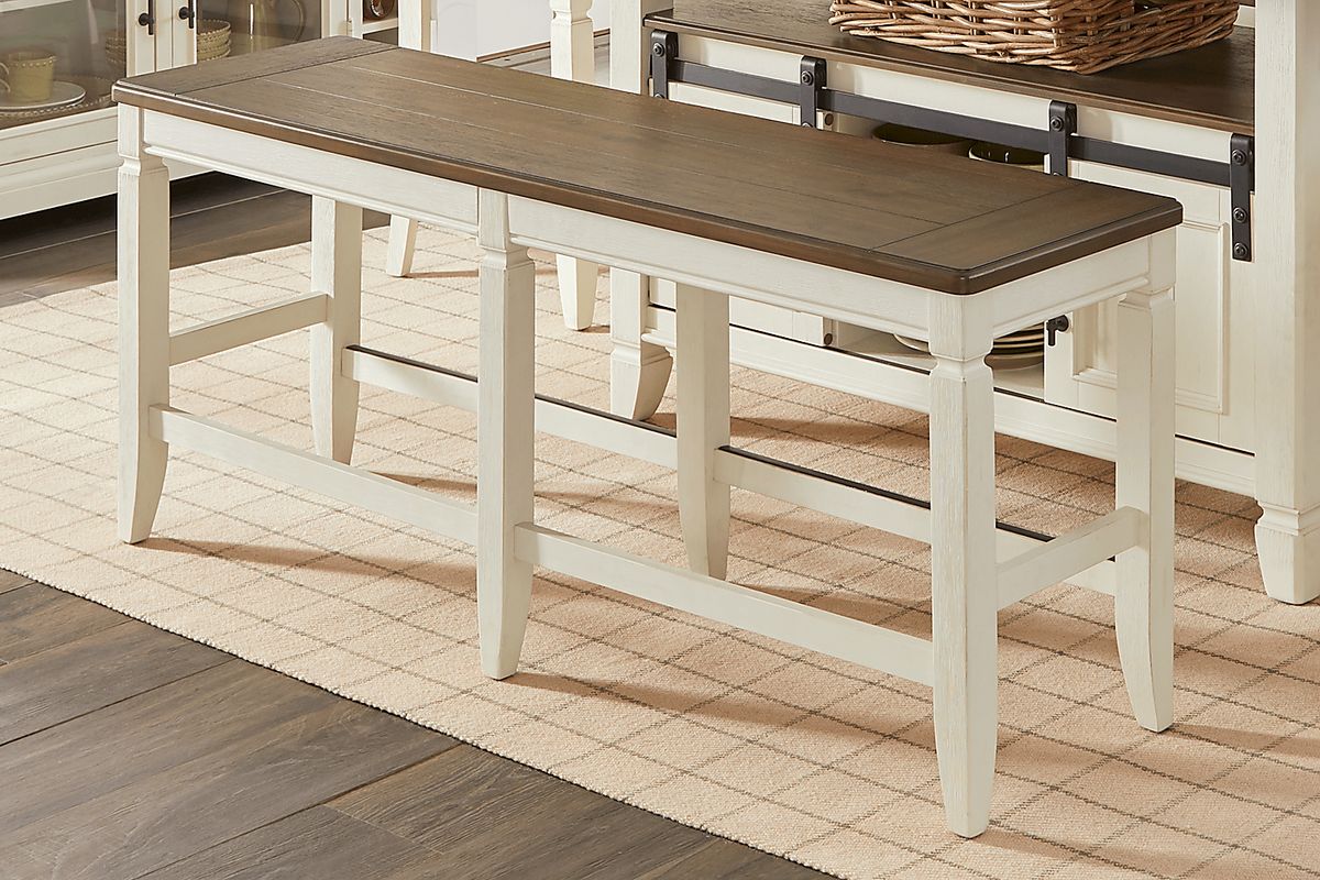 Country Lane White Colors,White Counter Height Bench | Rooms to Go