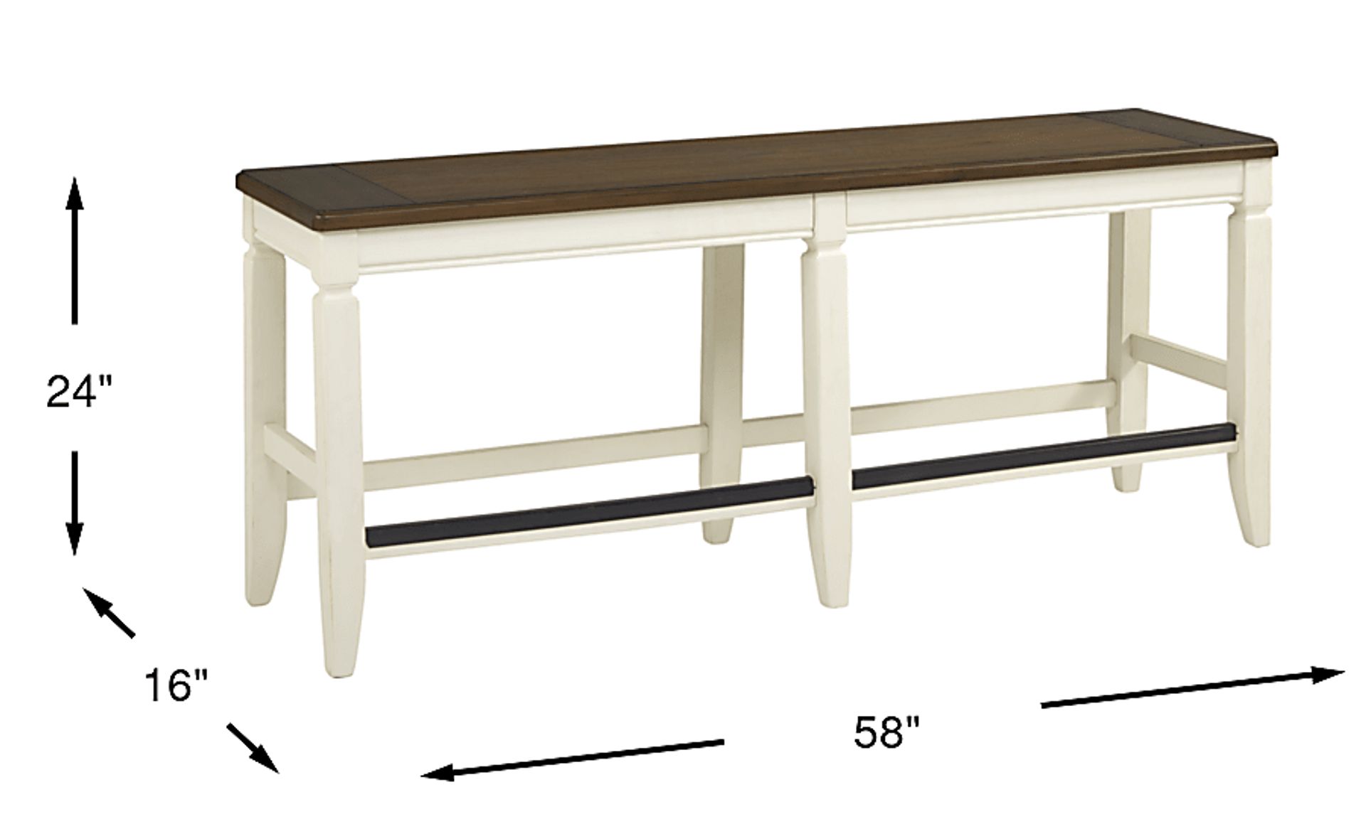 Country Lane White Colors,White Counter Height Bench | Rooms to Go