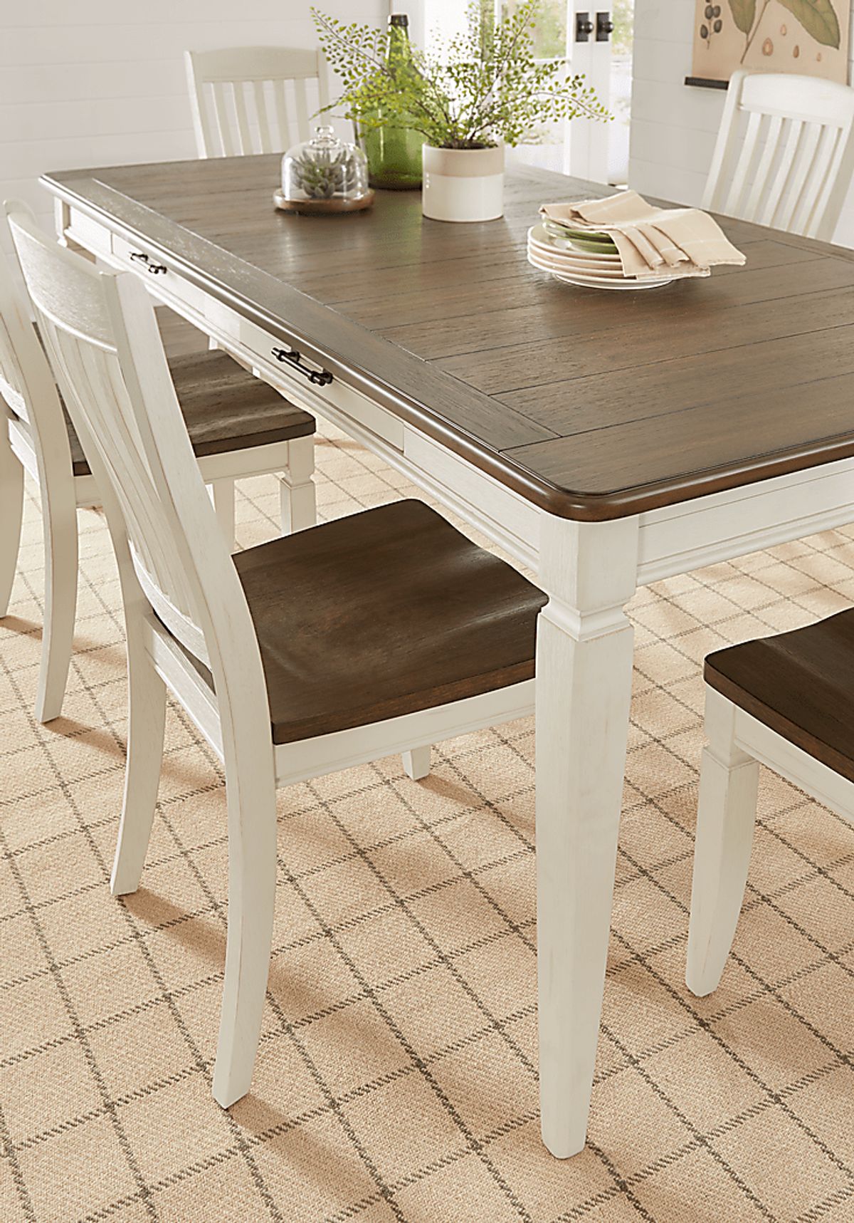 Country Lane 5 Pc White Colors,White Dining Room Set With Rectangle ...