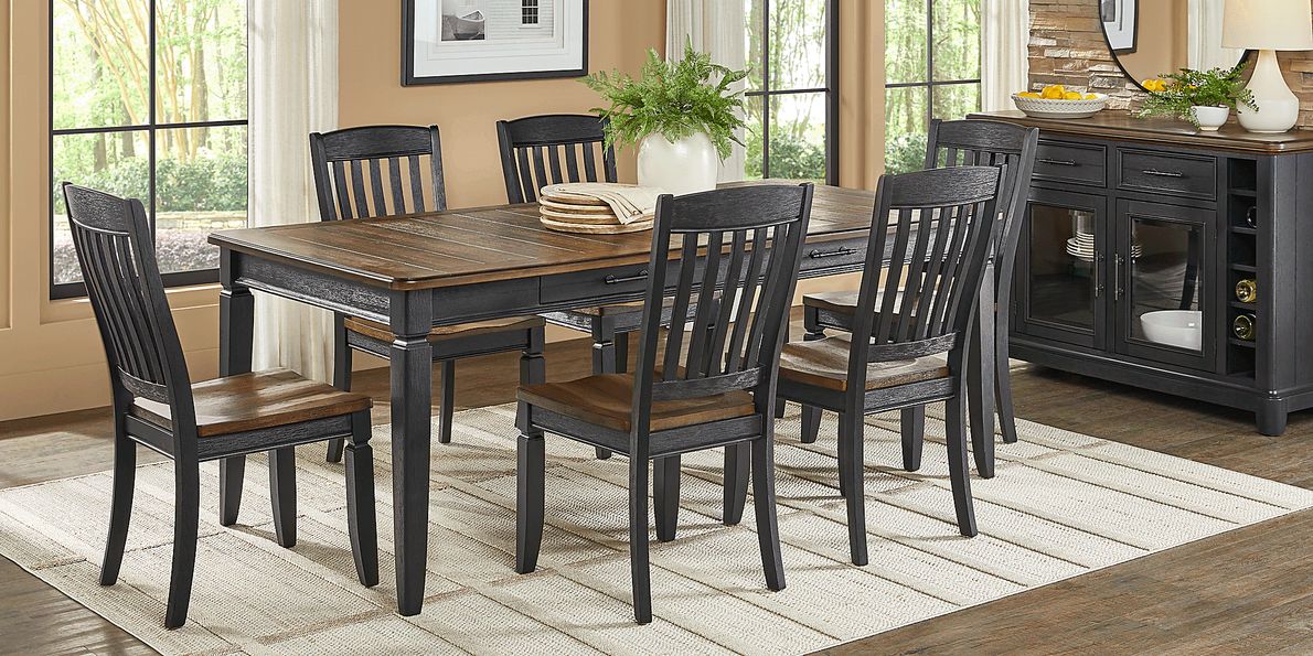 Country Lane 5 Pc Black Black,Colors Dining Room Set With Rectangle ...